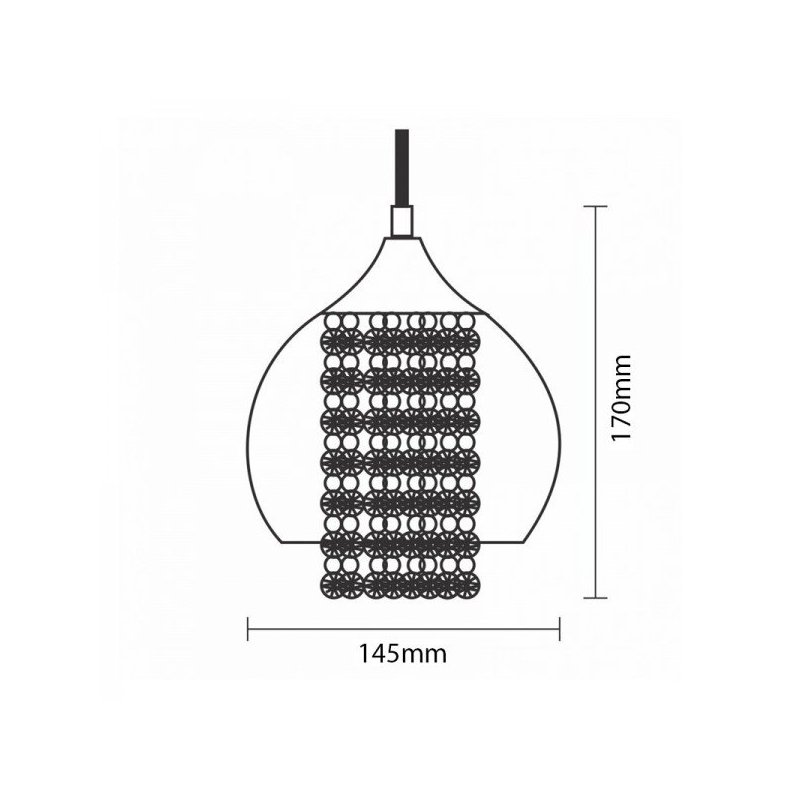 Lustre Pendente Elisabeth Rigato Transparente Duplo 2xE27 Bivolt Taschibra