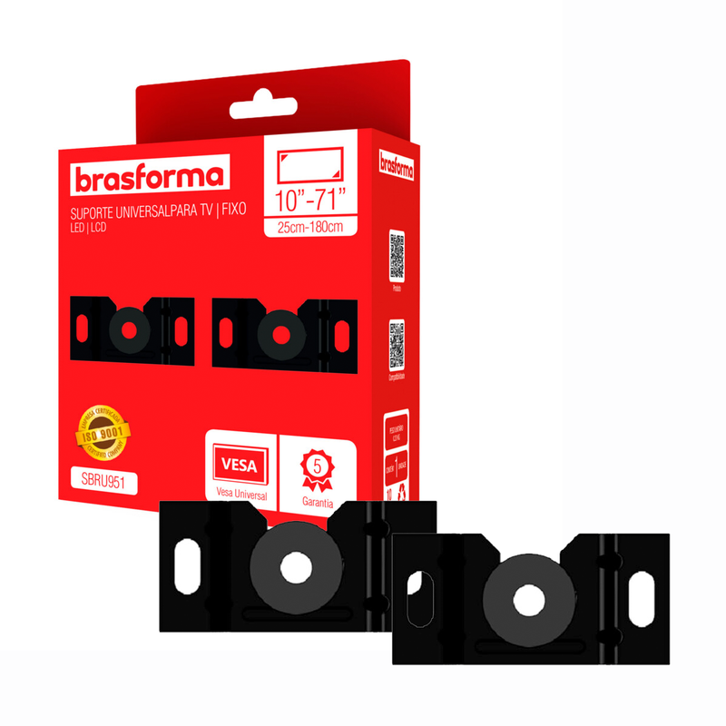 Suporte Universal Fixo Brasforma para TV de 10 a 71 Smart TV, LED, LCD ...