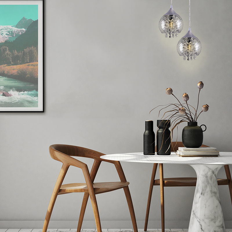 Lustre Pendente Elisabeth Rigato Transparente Duplo 2xE27 Bivolt Taschibra