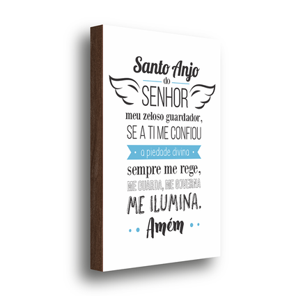 Quadro Decorativo Santo Anjo do Senhor Azul 40x60cm