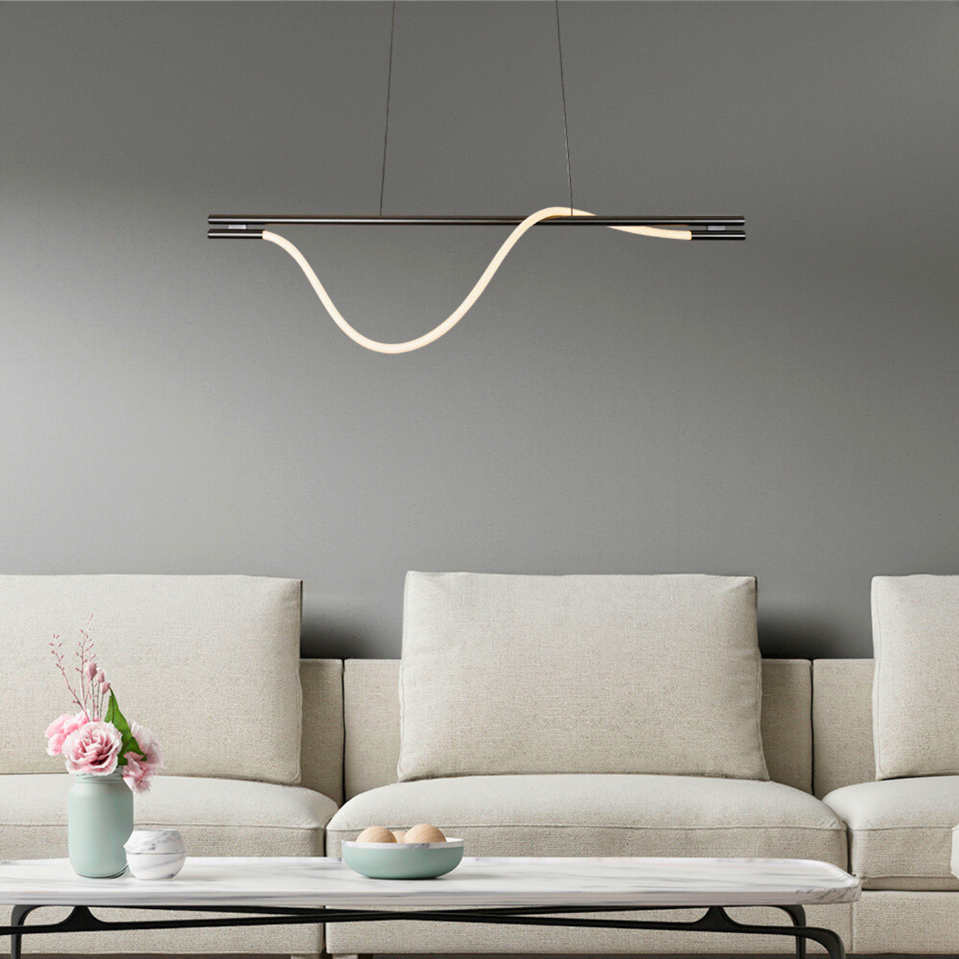 Pendente Led Moderno Taschibra Organic Tex Luz Quente 3000K Bivolt