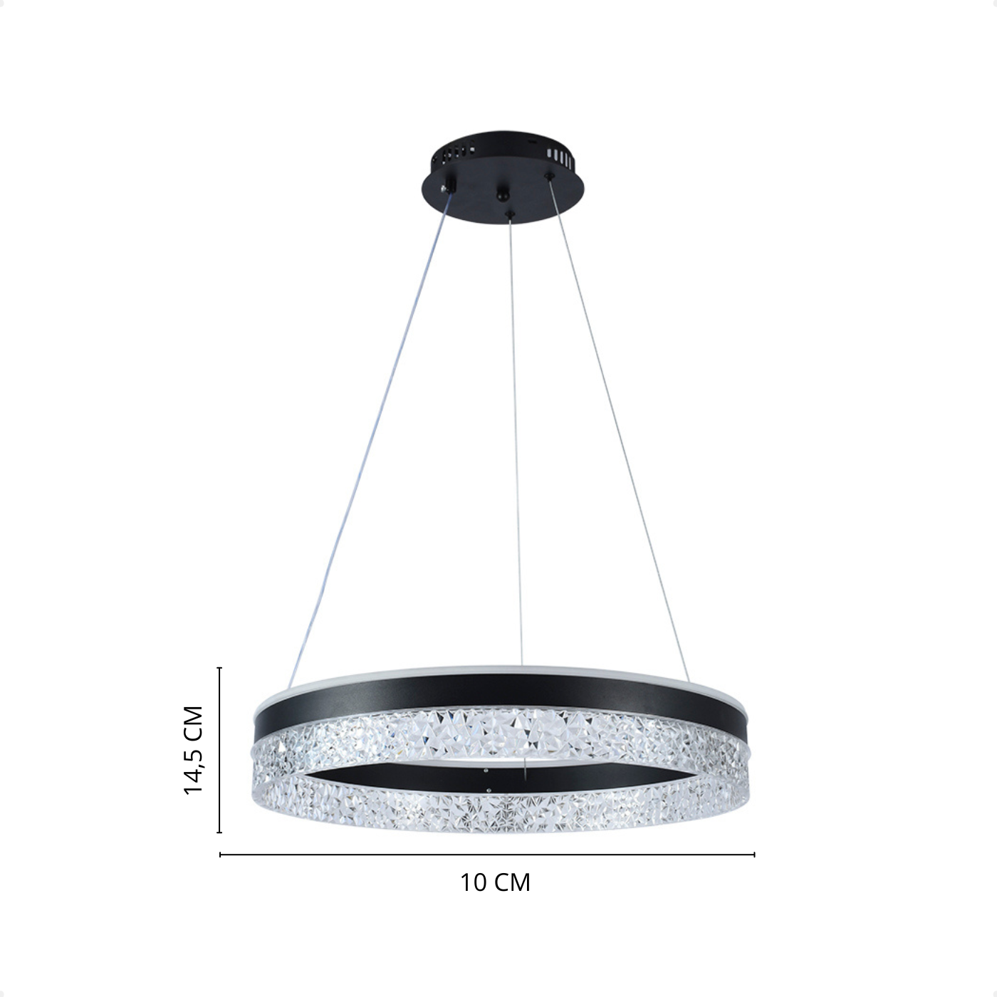 Pendente Led Moderno Taschibra Crown 50cm Luz Quente 3000K Bivolt